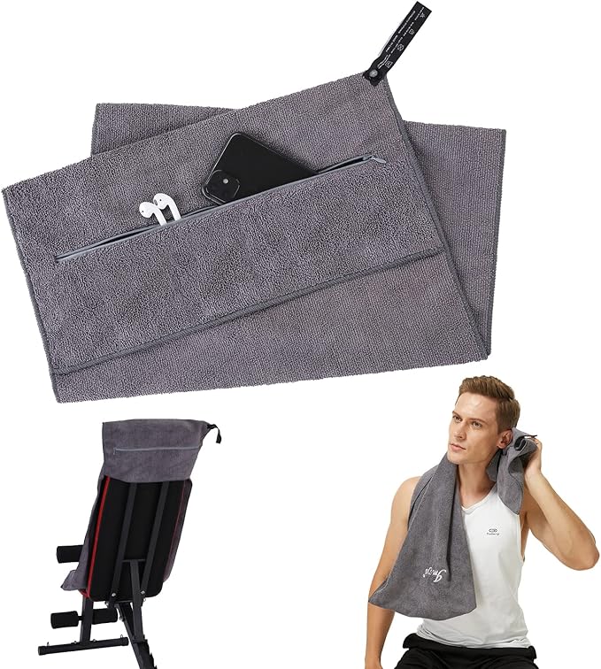 Sport Handdoek – Met Opbergvak – Voor Sportschool en Fitness – Fittershape
